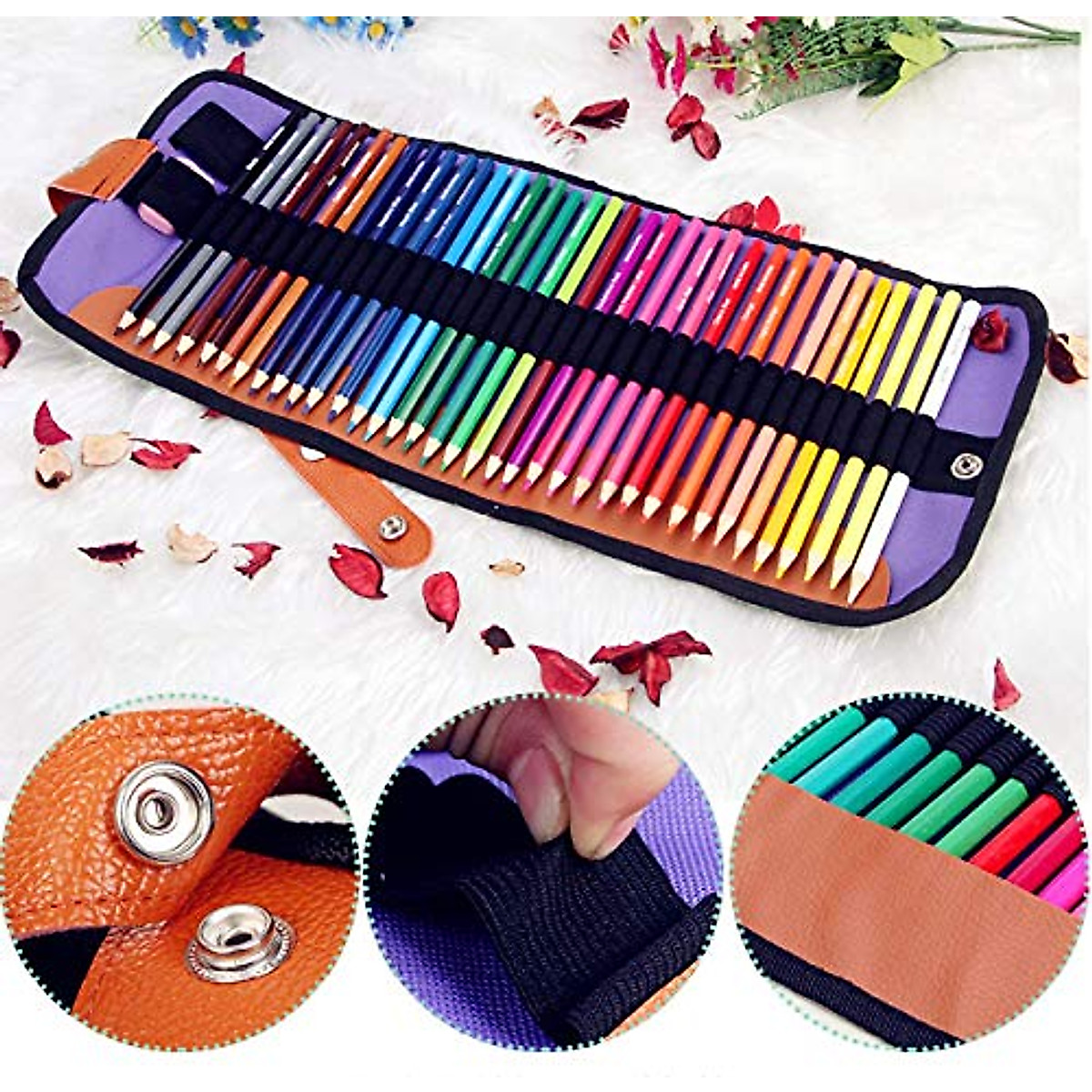 ARZASGO 36 Colored Pencils Set, Artist Coloring Pencils for Adult Coloring Books, Artist Sketch, Premier Drawing Pencils with Canvas Roll-up Pouch Bag and Pencil Sharpener