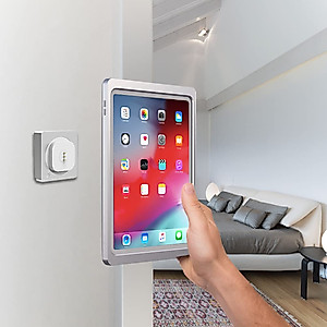 EMONITA Magnetic iPad Wall Mount with 360° Rotatable Charging Port for EMONITA iPad Cases - Silver