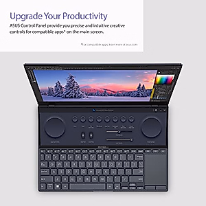 ASUS Zenbook Pro 14 Duo 14.5” 16:10 Touch Display, 120Hz Refresh Rate, ScreenPad Plus, Intel i9-13900H CPU, NVIDIA® Geforce RTX 4060, 32GB RAM, 2TB SSD, Windows 11 Home, Tech Black, UX8402VV-PS96T