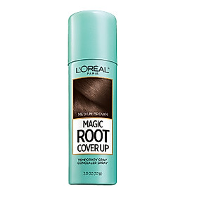L'Oreal Paris Root Cover Up Temporary Gray Concealer Spray, Hair Color Spray with Filling & Thickening Coverage, Medium Brown, Packaging May Vary