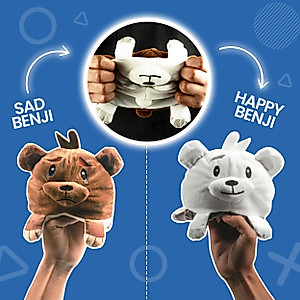 Reversible Toy Plush for Girls & Boys, Educational Mood Regulating Plushie Teddy Bear, Chocolate Scented Benji The Bear Realistic Stuffed Animal for Babies, Toddlers, Preschool, Kindergarten