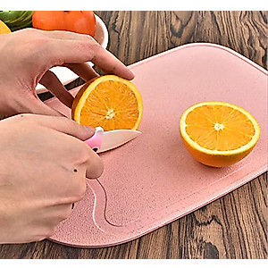 3 Pack Mini Kitchen Cutting Board Set Small Fruit Cutting Board Wheat Straw Plastic Cutting Boards Mats Dishwasher Safe, Juice Grooves, Thicker Boards Easy Grip Handle, Non Porous(13 Inch x 8.5 Inch)
