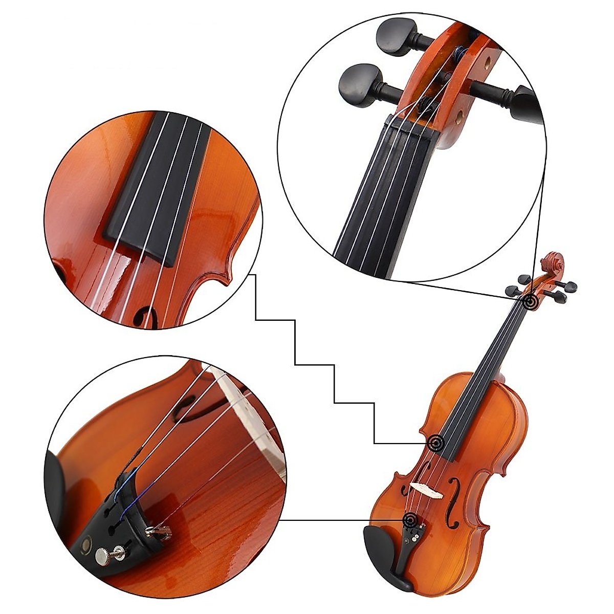 Imelod Violin strings Universal Full Set (G-D-A-E) violin Fiddle String Strings Steel Core Nickel-silver Wound with Nickel-plated Ball End for 4/4 3/4 1/2 1/4 Violins