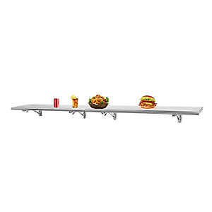 YUMIONB Folding Serving Food Shelf, 96'' L X 12'' W Tainless Steel Folding Serving Food Shelf Wall-Mounted Food Shelf Commercial Folding Serving Food Shelf Folding Shelf for Kitchens, Food Carts