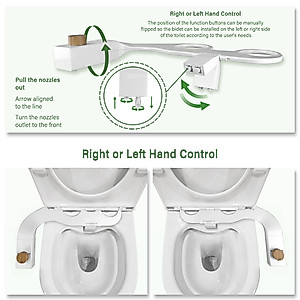 Jecatiy Bidet Attachment, Non-Electric Dual Nozzle Cold Water Bidet Attachment for Toilet Seat, Adjustable Water Pressure, Rear and Feminine Wash, Right or Left Hand Control