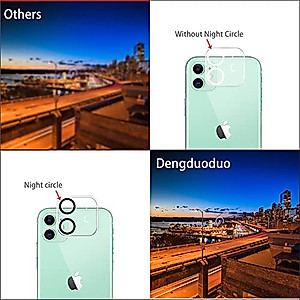 Dengduoduo 【3 Pack】 Camera Lens Protector for iPhone 11 & iPhone 12 Mini, Ultra HD, Tempered Glass, 9H Hardness, Anti-Scratch, Case Friendly, Easy to Install [No Affect on Night Shots]