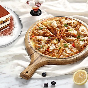 Yododo Pizza Pan Set of 3, Stainless Steel Pizza Pie Pan Tray Platter Pizza Tray, Round Pizza Dish Plate For Oven Baking, Healthy Metal Pizza Baking Cooking Pan for Oven - Size of 12 inch