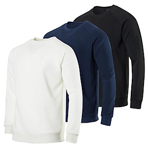 3 Pack: Men's Big and Tall Heavy weight King Size Fleece Long Sleeve Crew Neck Pullover Sweatshirt Sweater Soft Plush Active Breathable Athletic Workout Casual Warm Fashion Winter Work Set 4, 4X Tall