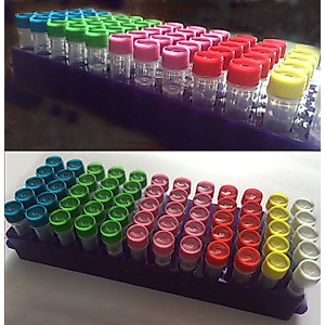 5 Pcs Tube Rack Double Panel Microcentrifuge PCR Centrifuge Tube Holder, 60-Well