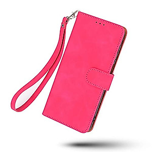 LTLGHYL Flip Case for Samsung Galaxy Z Fold 3, Magnetic PU Leather Wallet Case Card Slots and Slim TPU Bumper Shell Cover Camera Protection,Red