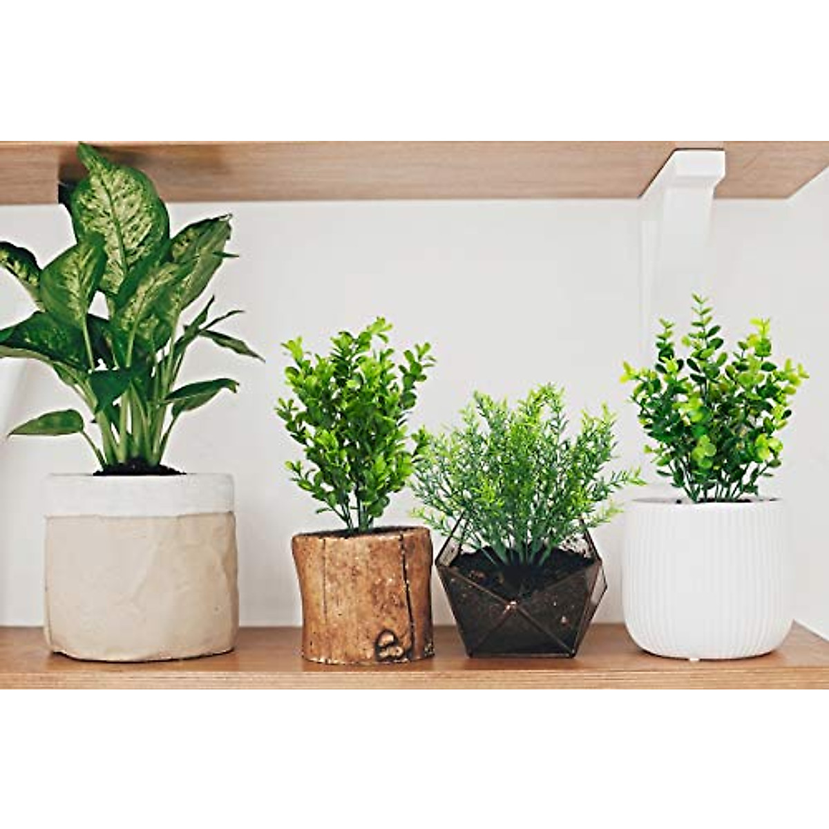 6 Bundles Artificial Greenery Stems Mixed Fake Plants Eucalyptus Rosemary Magnolia Stems Faux Plastic Artificial Plants for Outdoor Indoor Garden Home Window Box Decor