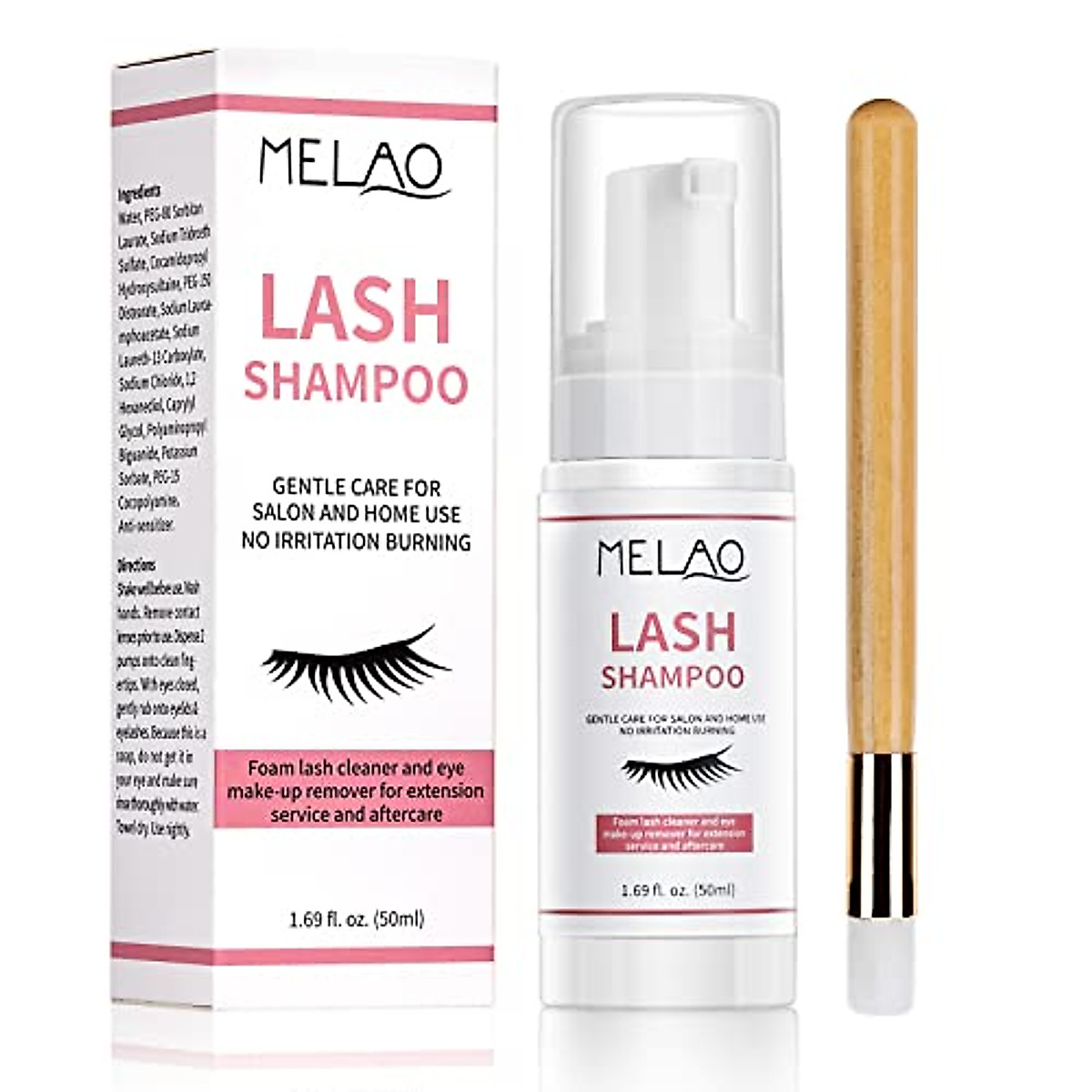 Mererke_Pretty Eyelash Extension Cleanser, Lash Shampoo for Lash Extensions, Lash Cleanser for Extensions, Paraben & Sulfate Free lash shampoo for Salon and Home Use 1.69 fl.oz