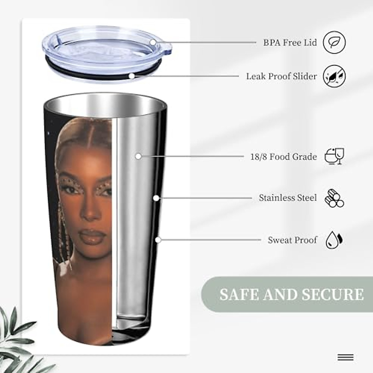 LAZHANG Victorias Music Monet Stainless Steel Insulated Car Sippy Cup With Lid Travel Mug for Cold Hot 20 oz