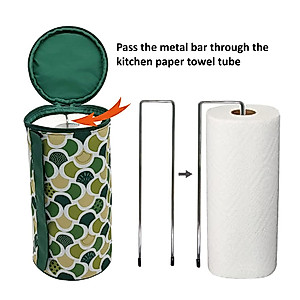 Olve Kitchen Paper Towel Holder Hanging Paper Towel Dispenser Cover for Kitchen, Camping Outdoor (Green)