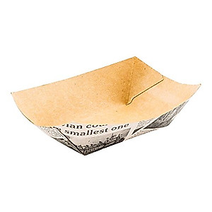 Restaurantware Newsprint Paper Bio Boat - 3 1/4" x 2" x 1 1/2" - 50 count box