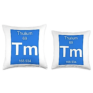 Funny Periodic Table Chemical Elements Thulium Element Costume Periodic Table Chemistry Fun Throw Pillow, 18x18, Multicolor