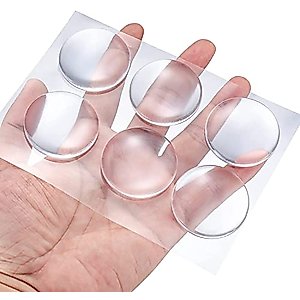12 Pcs Door Stoppers Wall Protector, Door Knob Wall Shield, Clear Round Silicone Door Handle Bumpers, Reusable Self Adhesive Door Stops Shock Absorbent for Doors Knobs Handles Wall (Round)