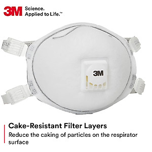 3M Particulate Welding Respirator 8212, N95 with Face Seal, NIOSH APPROVED, Pack of 10, Exhalation Valve, Adjustable Noseclip