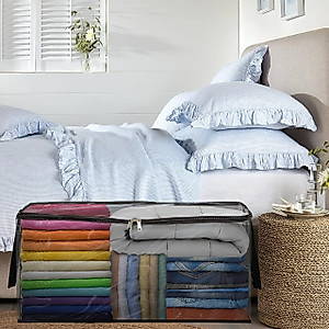 Covers & all Clear Storage Bag, 90 litres Large size, Heavy Duty 20 mil Clear PVC fabric, Multi-purpose Organizer with zipper and handles (23”L x 17"W x 14"H, Pack of 6)