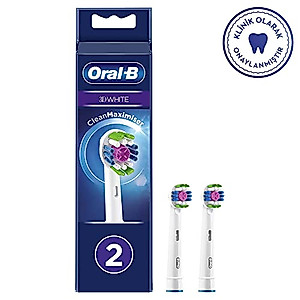Oral-B Braun 3D White Electric Toothbrush Replacement Head - 2 Refill Brushes