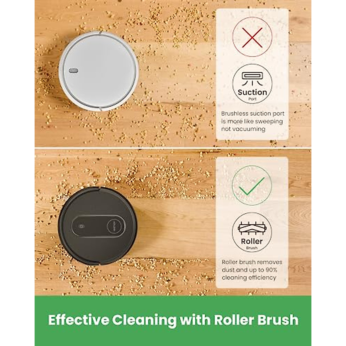 Vactidy Nimble T7 Robot Vacuum and Mop Combo, WiFi/App/Alexa/Siri Control, Robotic Vacuum Cleaner with Schedule, 2 in 1 Watertank & Dustbin, Self-Charging, Slim, Ideal for Hard Floor, Pet Hair, Carpet