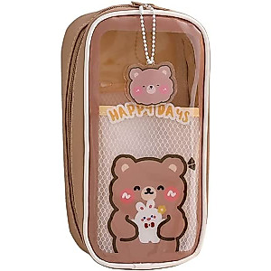 Pencil Pouch Kawaii, Kawaii Pencil Case Aesthetic Cute Pencil Case, Cute Pencil Case, Kawaii Clear Pencil Case (Pencil Pouch Kawaii-D)