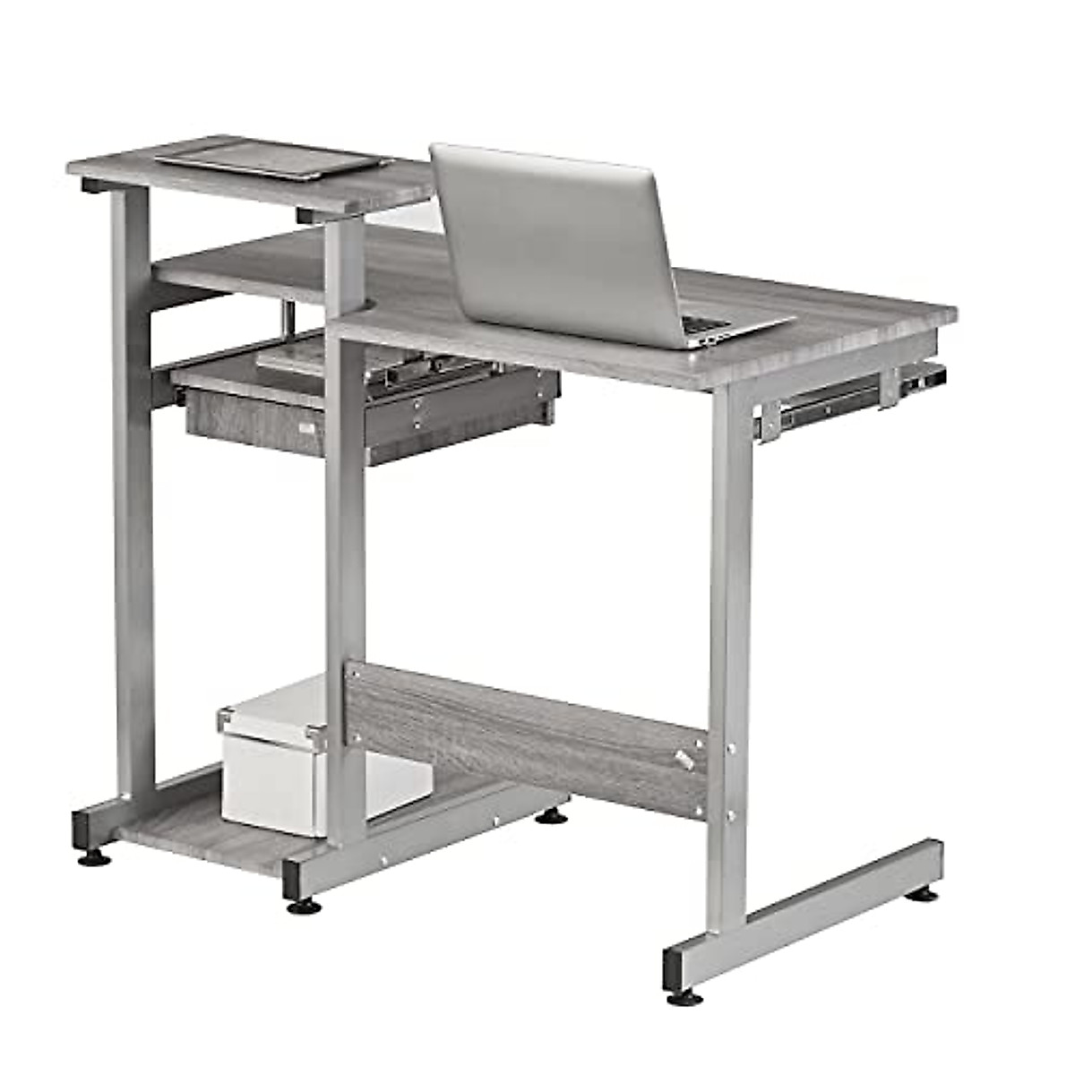 Techni Mobili Complete Computer Workstation Desk, Gray, 37.75" W x 22" D x 35" H