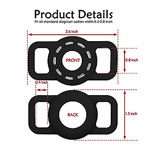 Amaessom Airtag Dog Collar Holder（4 Pack） Protective Airtag Case for Dog Collar，Anti-Lost Air Tag Case Holder Cover Compatible with Cat Dog Collars Loop ，Airtag Pet Holder 0.8 inch Width …