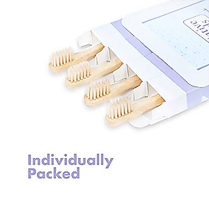 Native Birds Kids Bamboo Toothbrush with Soft Bristles, Set of 4 Eco Friendly Toothbrushes, BPA Free, Designed in Ukraine