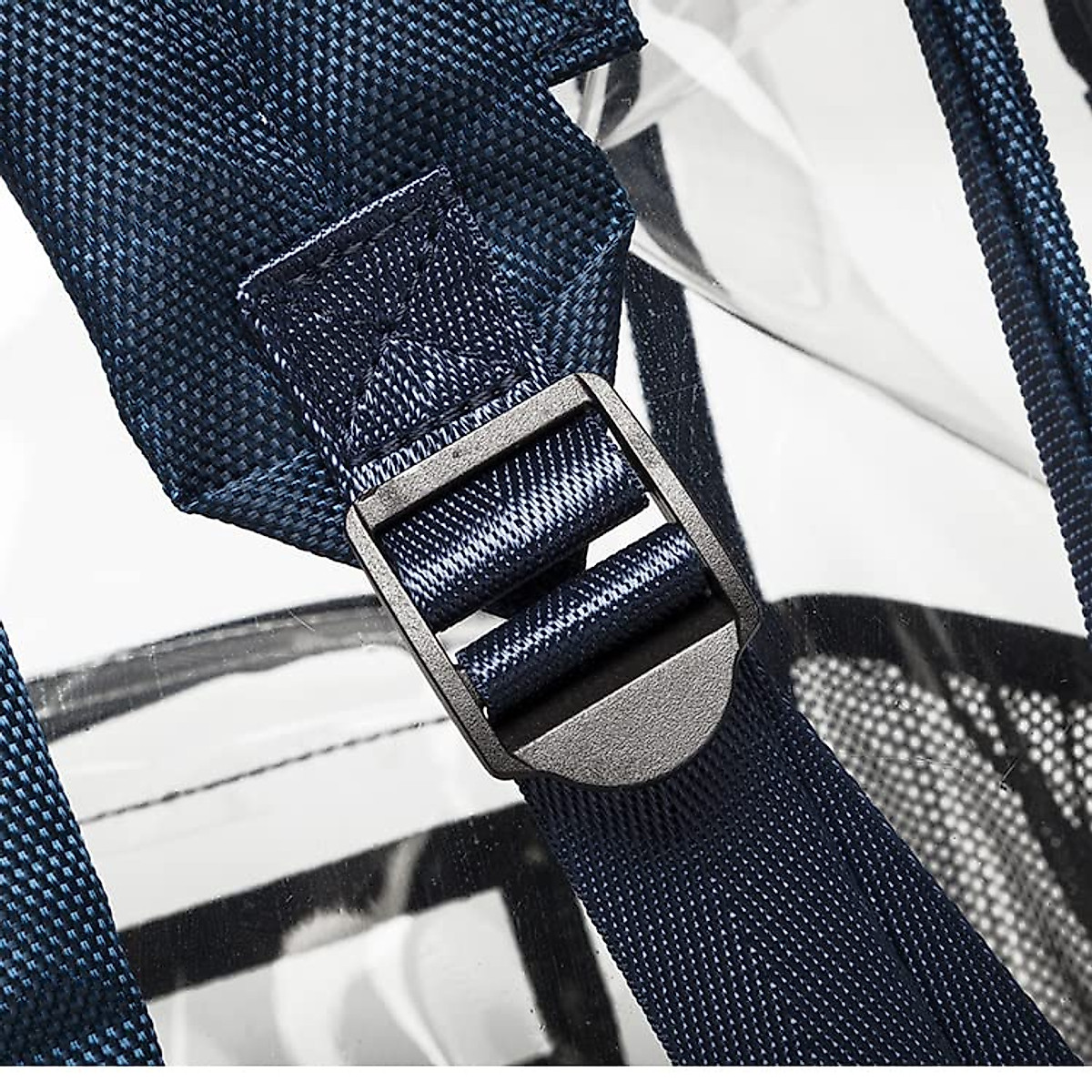 Clear Backpack Large Clear Backpack Heavy Duty PVC Transparent Clear Bag for Stadium, School (Blue)