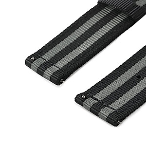Archer Watch Straps - Premium Nylon Quick Release Watch Bands (Black/Gray, 22mm)