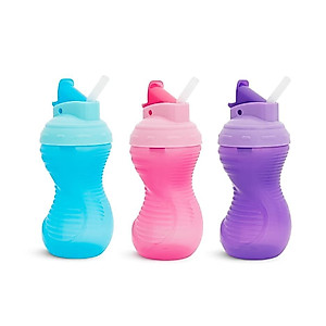 Munchkin Mighty Grip Flip Straw Cup, 10 oz 1 ea ( Pack of 3)