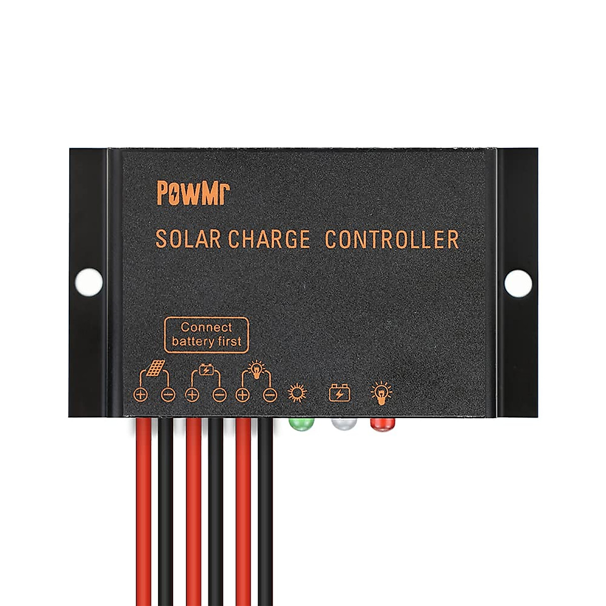 12V 24V Auto 10A Charger Controller IP68 Waterproof PWM Solar Charge Controller Solar Panel Battery Intelligent Regulator for Solar System Caravan Boat Solar Controller for Lead-Acid Battery