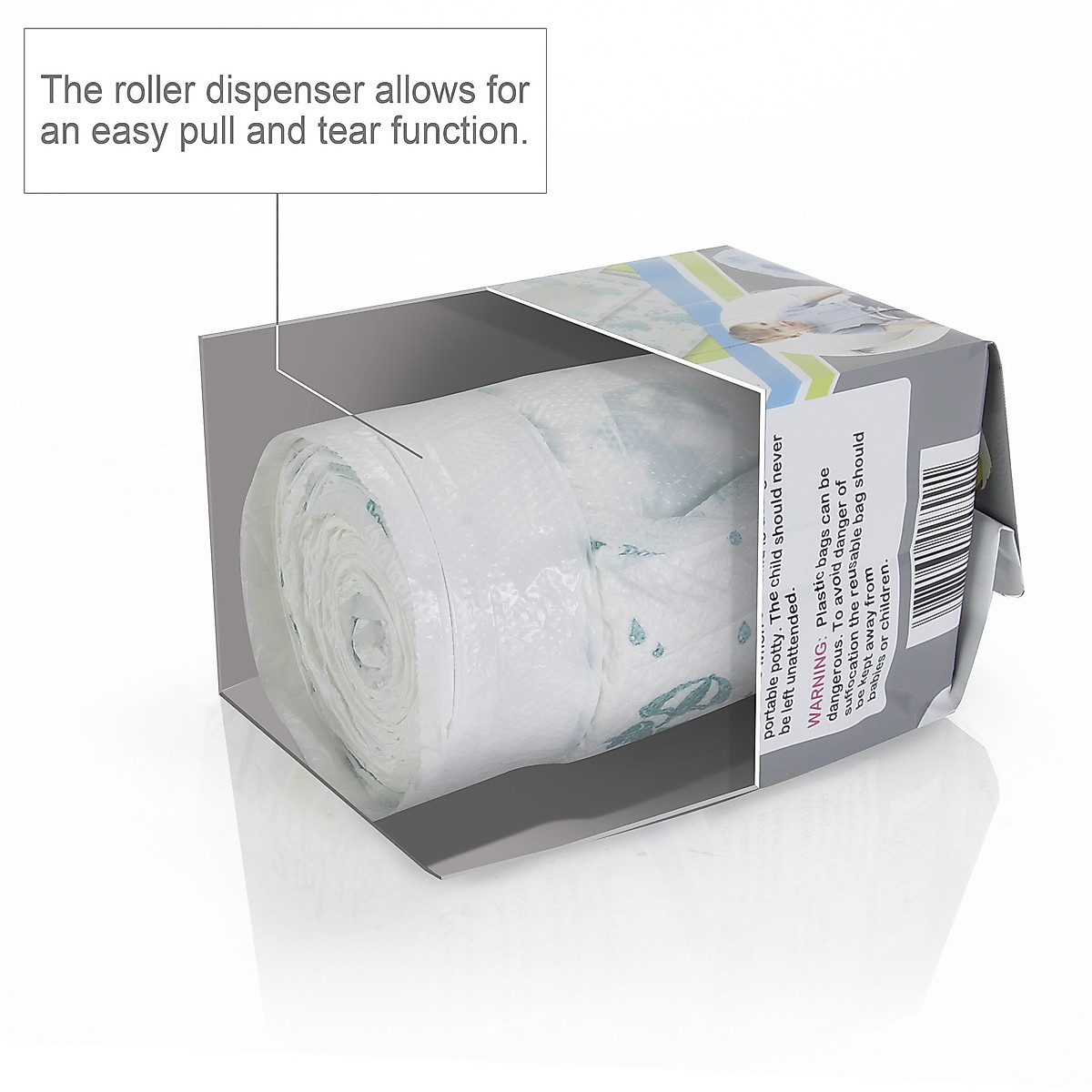 Kalencom Potette Plus Potty Seat Liner Roller Dispenser with Magic Disappearing Ink, 20 Count