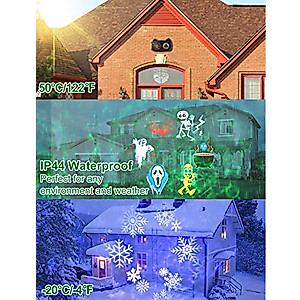 Christmas Projector Lights Outdoor - Holiday Projector Lights Outdoor with 72 Patterns,3D Ocean Wave,Waterproof with Remote Timer for Halloween Christmas Birthday Party Holiday Decorations