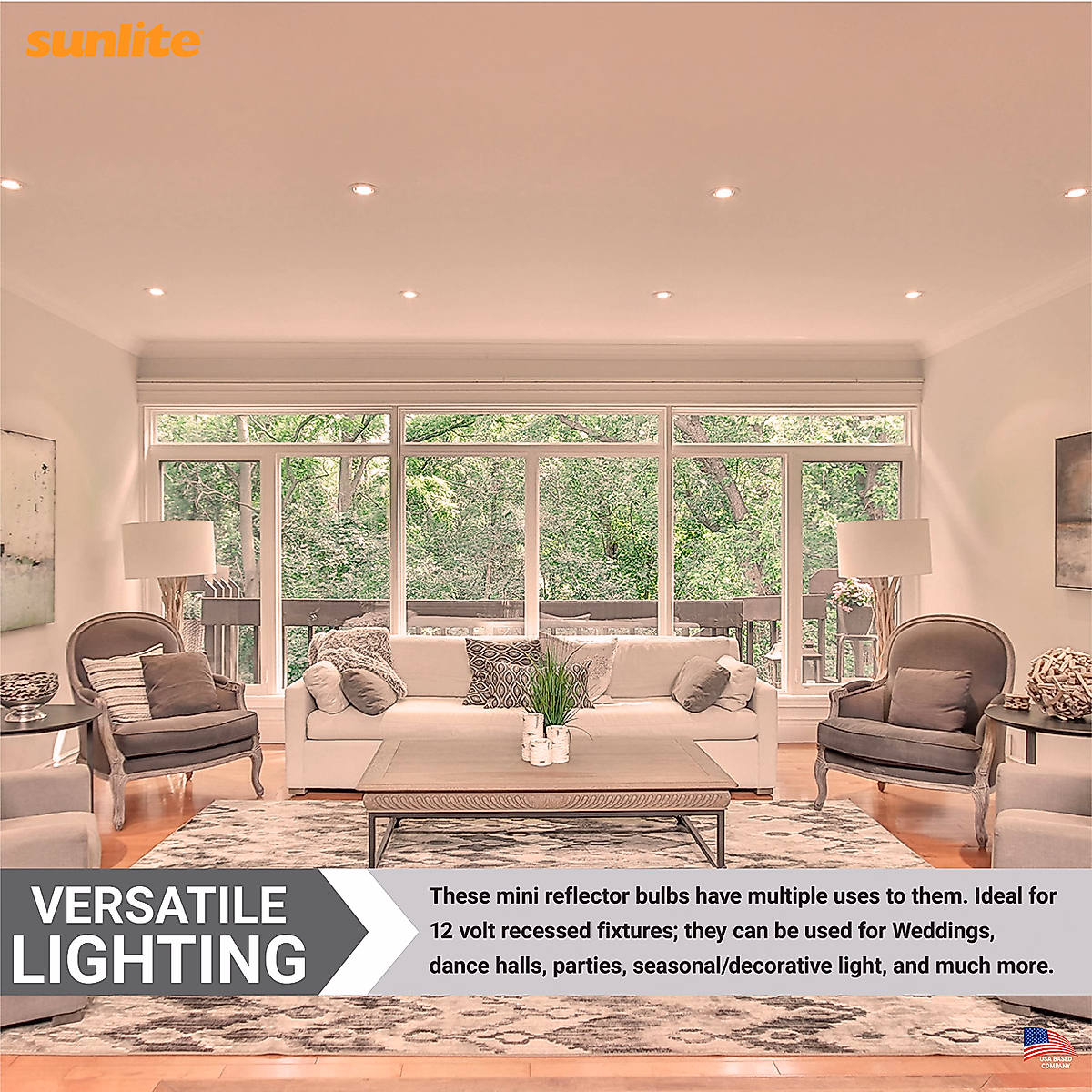 Sunlite 40765 MR11 Halogen Reflector Bulb, 10 Watt, 30° Narrow Flood, 12 Volt, 110 Lumens, 2000 Hour Life Span, Dimmable, GU4 Base, Cover Guard, 3200, ANSI JCR, Ceiling Fixtures, Lanterns 6-Pack