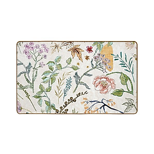 ETYZE Boho Welcome Mat Front Door Mat, Vintage Floral Kitchen Mat, Rustic Rubber Backing Entrance Seasonal Outdoor Indoor Doormat, 30x17 Inch