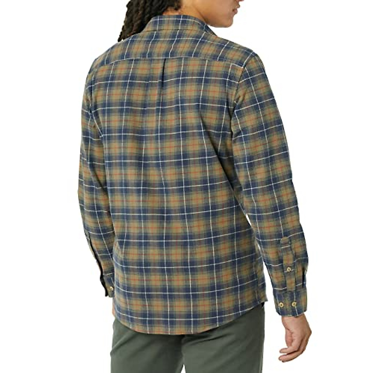 Goodthreads Men's Standard-Fit Long-Sleeve Stretch Flannel Shirt, Dark Blue/Multi Color/Plaid, XX-Large Tall