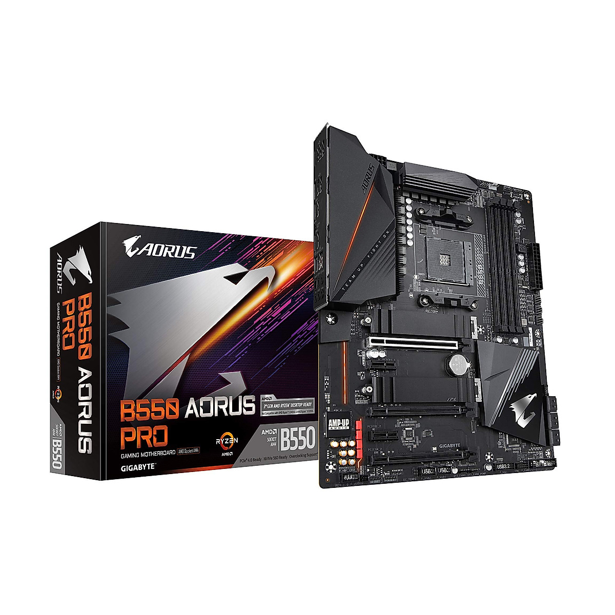 GIGABYTE B550 AORUS PRO (AM4 AMD/B550/ATX/Dual M.2/ SATA 6Gb/s/USB 3.2 Gen 2/2.5 GbE LAN/ALC1220-VB/RGB Fusion 2.0/PCIe4/DDR4/Gaming Motherboard)