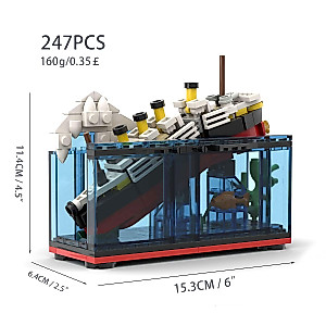 MIKEMENG 247pcs MOC RMS Cruise Sank Titanic Break in Half Toy Building BlocksWith Case Building Blocks Ship Boat Kits Model Construcrion Sets…