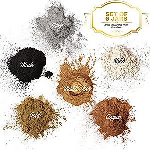 Metallic Pigment Powder, LEOBRO 6 Jars Metallic Mica Powder for Epoxy Resin, Fine Resin Pigment Powder, Resin Dye, Resin Color Pigment for Epoxy Resin, Clay, Jewelry, Candle, Soap, Paint Making