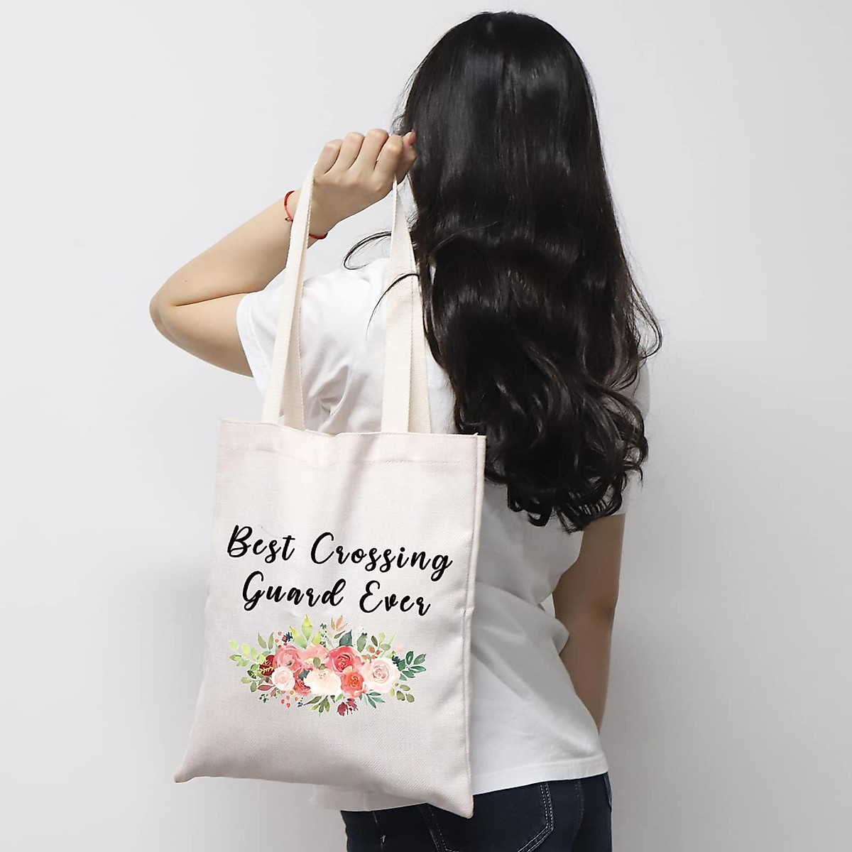 MNIGIU Crossing Guard Tote Bag Crossing Guard Appreciation Gift Best Crossing Guard Ever Shopping Bag for Crossing Guard (Shopping Bag)