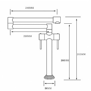 LEEOX Pot Filler Faucet, Solid Brass Kitchen Faucet, Deck Mount Kitchen Sink Faucet with Double Swing Arm, Dual Handle Hot and Cold Water Kitchen Mixer Tap,Gold (Color : Brushed Nickel)