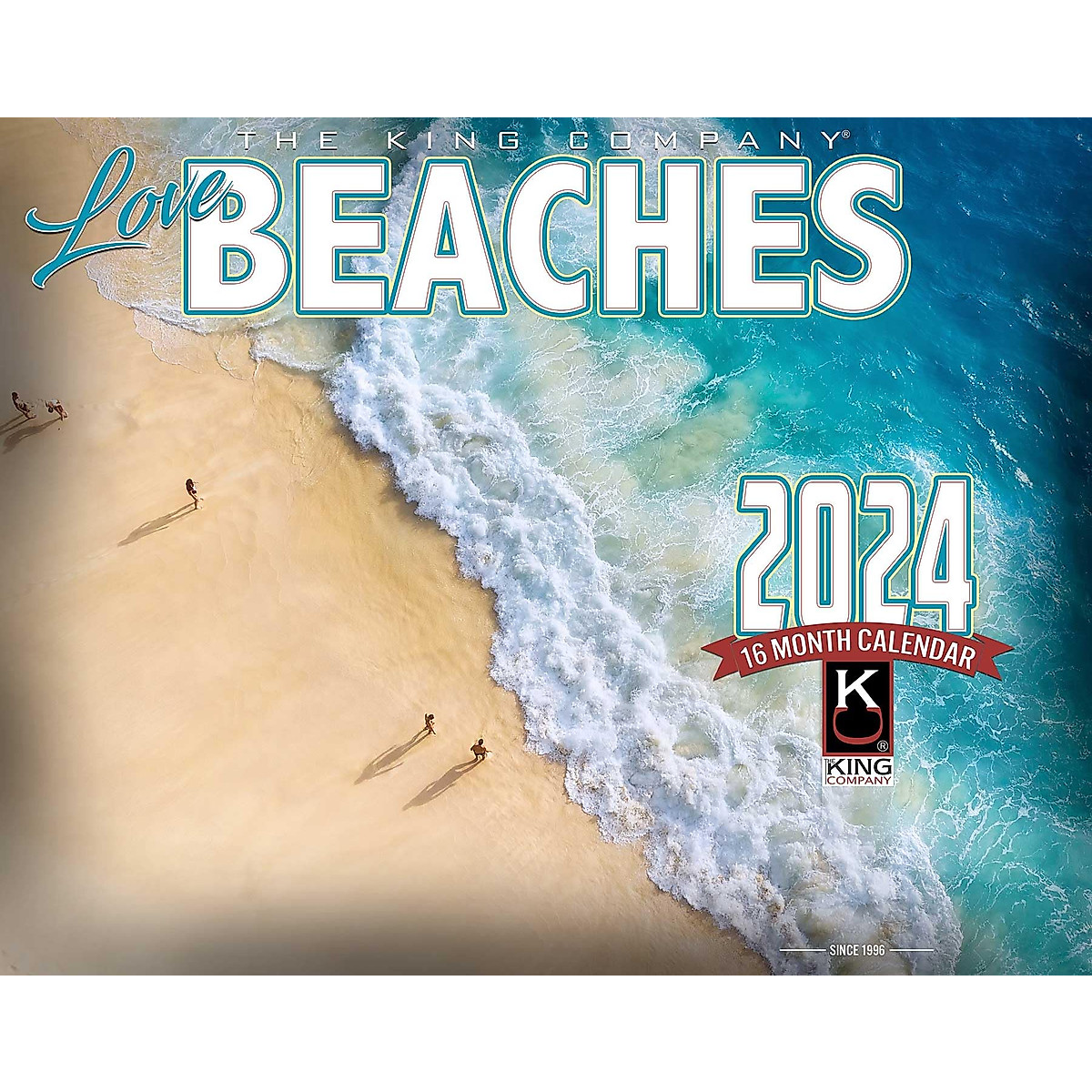 2024 Beaches Scenic Wall Calendar 16-Month X-Large Size 14x22, Best Beach Paradise Calendar by The KING Company-Monster Calendars