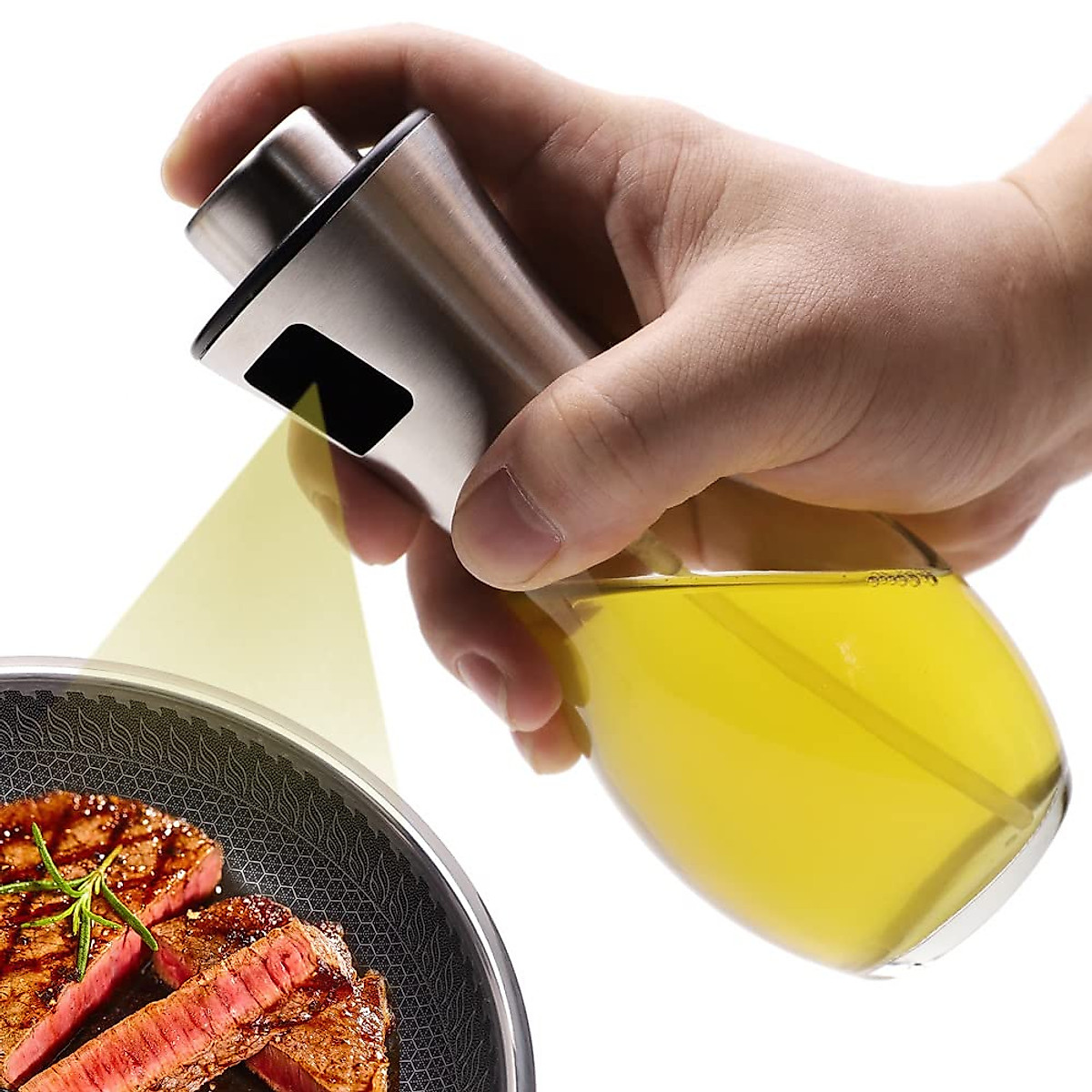Oil Spray Bottle,200ml Oil Spray Versatile Glass,Olive Oil Sprayer Mister,Olive Oil Spray for Essential Oils | Cooking Oil Sprayer Salad Dressing Mister | Baking, Frying, BBQ