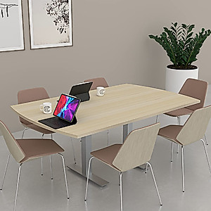 SKUTCHI DESIGNS INC. 6 Person Arc Rectangle Conference Table | Metal T-Legs | Harmony Series | 48X72 | Asian Night