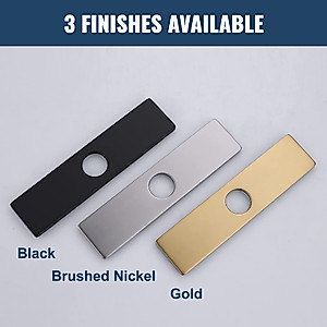 iVIGA 10" Sink Faucet Hole Cover Deck Plate for Bathroom & Kitchen Vanity Sink, Faucet Brushed Nickel Escutcheon Plate Stainless Steel Outside Faucet Cover Cap Rectangle Mixer Tap