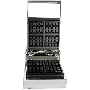 1300W Commercial Stainless Steel Waffle Maker 4Pcs Square Nonstick Electric Waffle Machine With Temperature And Time Control For Home Or Commercial Use Restaurant Bakeries Snack Family