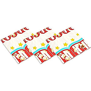 BLUE PANDA Popcorn Tablecloths for Movie Night, Carnival Party Supplies (54 x 108 in, 3 Pack)
