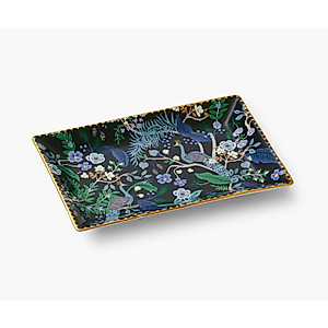 RIFLE PAPER CO. Peacock Catchall Tray, Keep Valuables Secure, Protect Small Items, Minimize Loss, Organize Desk, Keep your Items in Sight, Cute and Fashionable